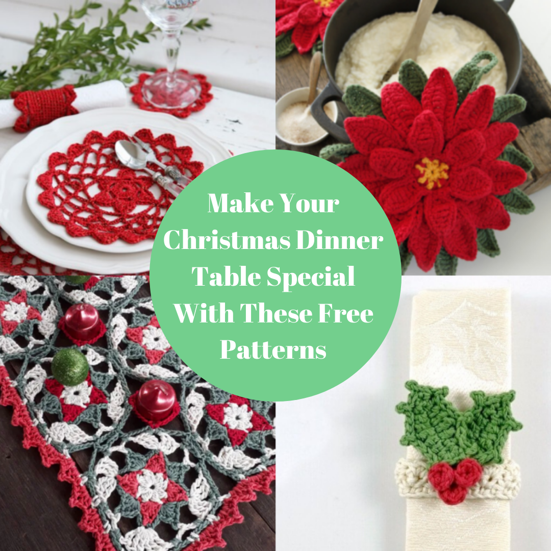 Free Crochet Christmas Dinner Table Decor Pattern Round-Up — Crochet ...