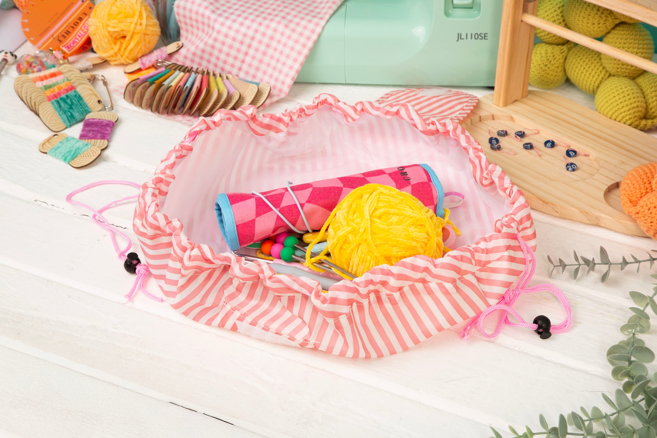 Crochet Society Drawstring Storage Bag