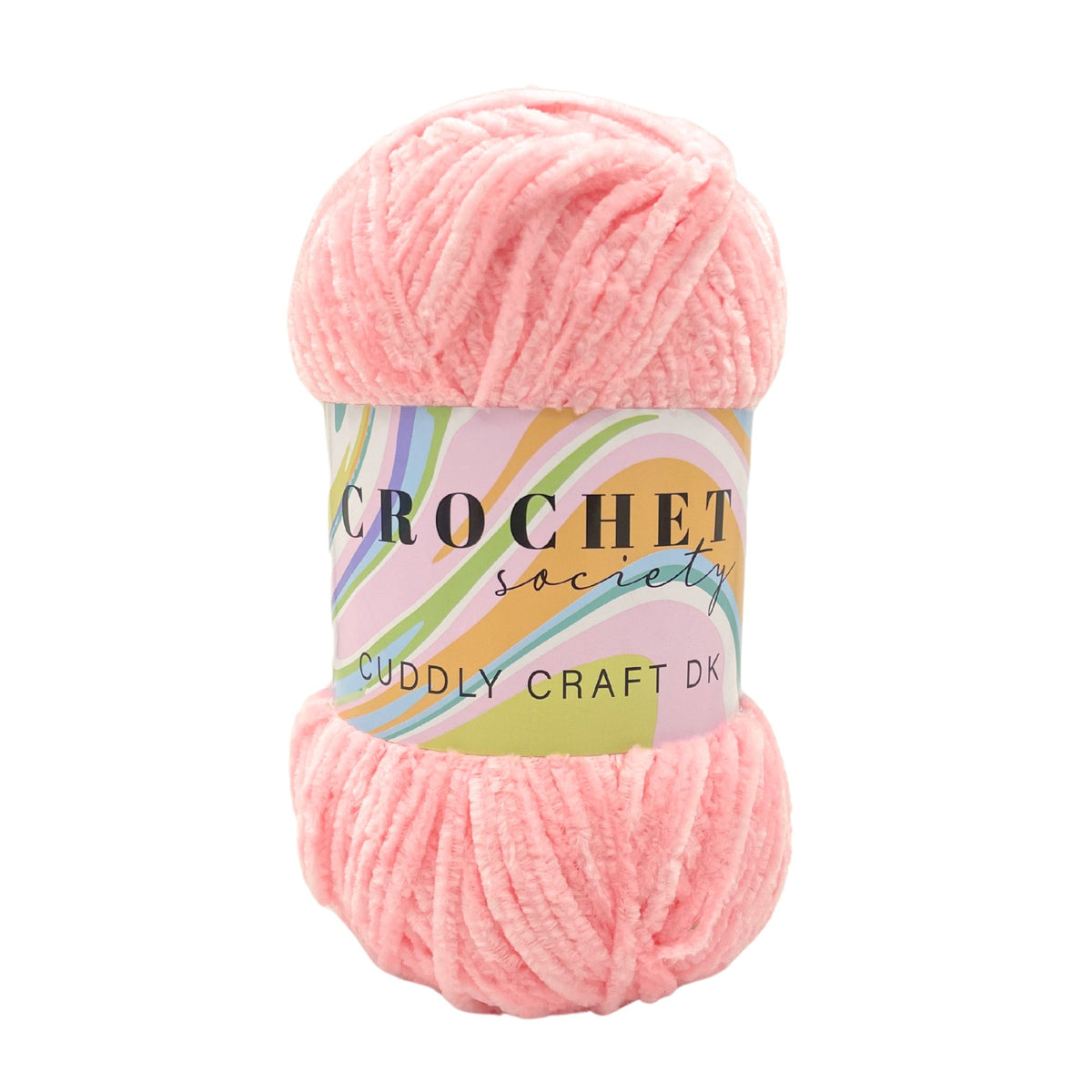 Crochet Society Cuddly Craft DK Chenille Yarn 100g Pink | Soft Rose