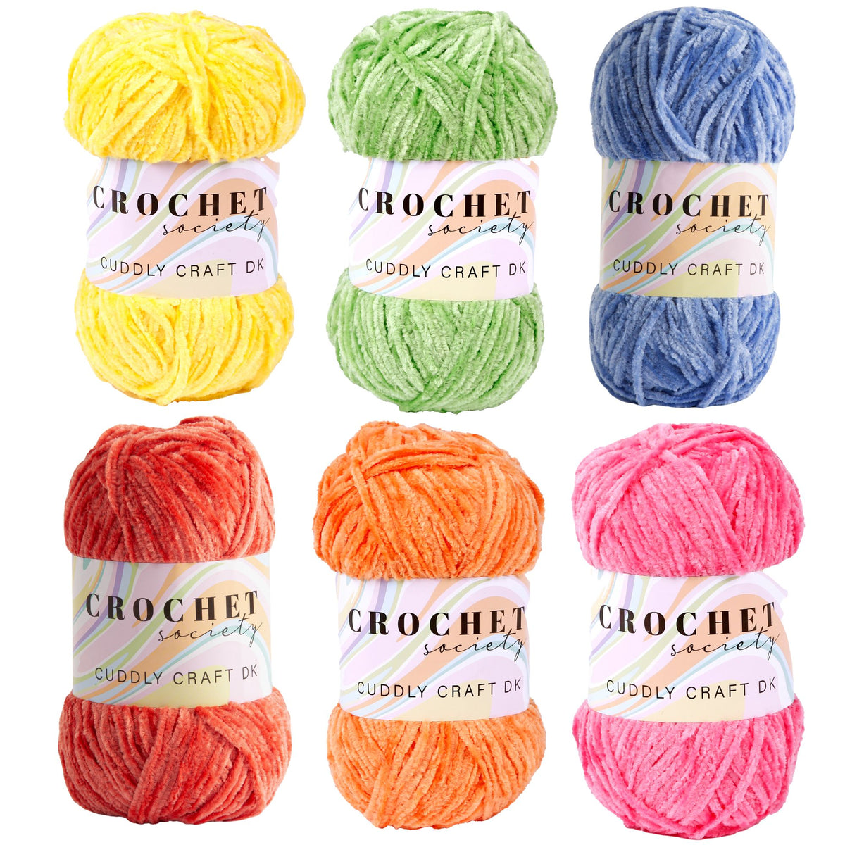 Crochet Society Cuddly Craft DK Rainbow Yarn Bundle