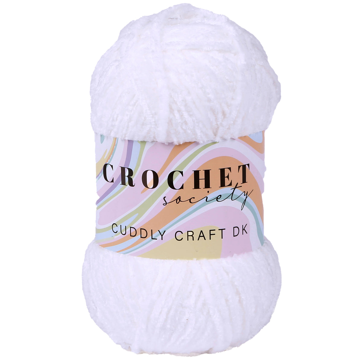 Crochet Society Cuddly Craft DK Chenille Yarn 100g White | Snow