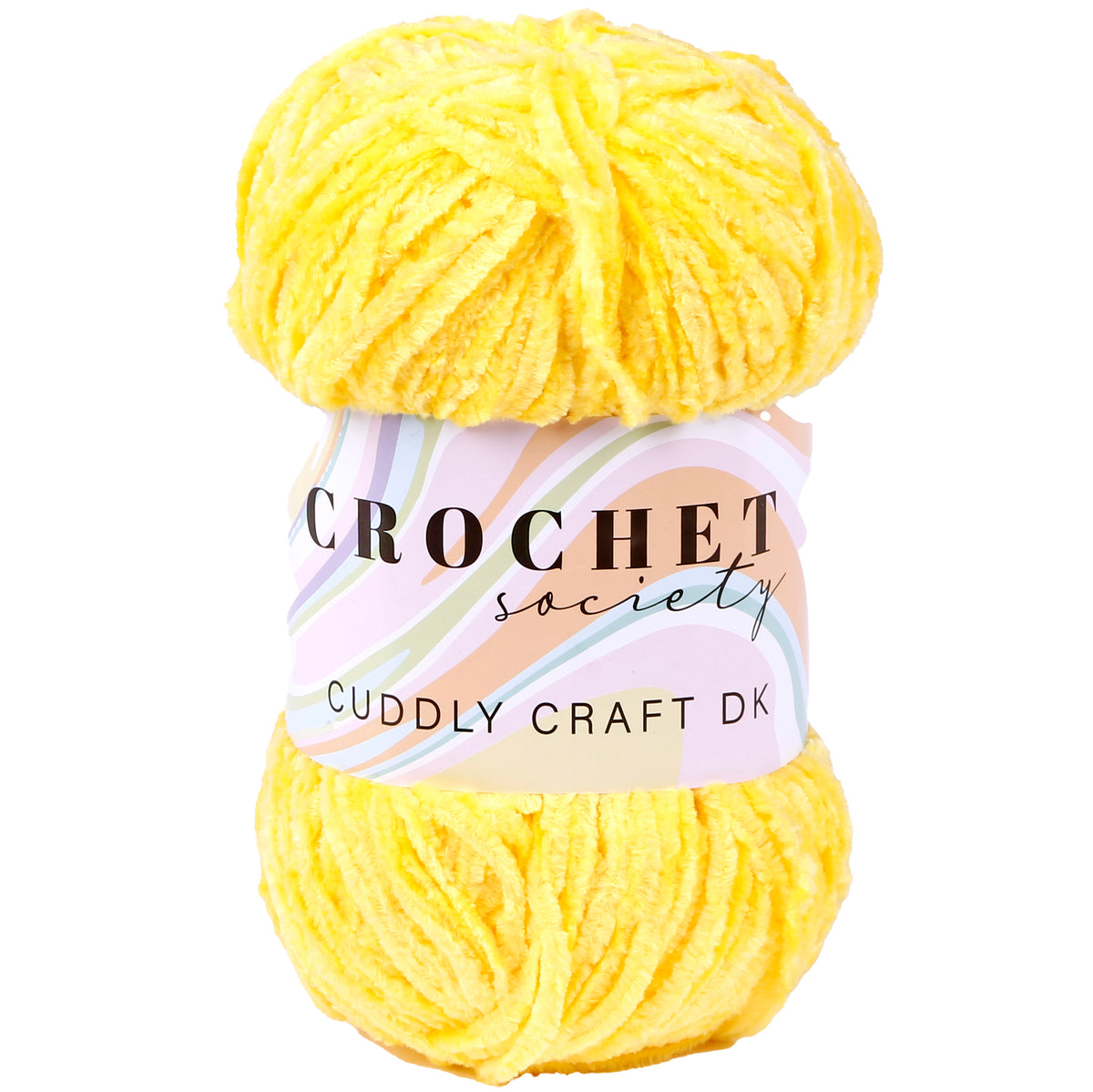 Crochet Society Cuddly Craft DK Chenille Yarn 100g Yellow | Sunshine