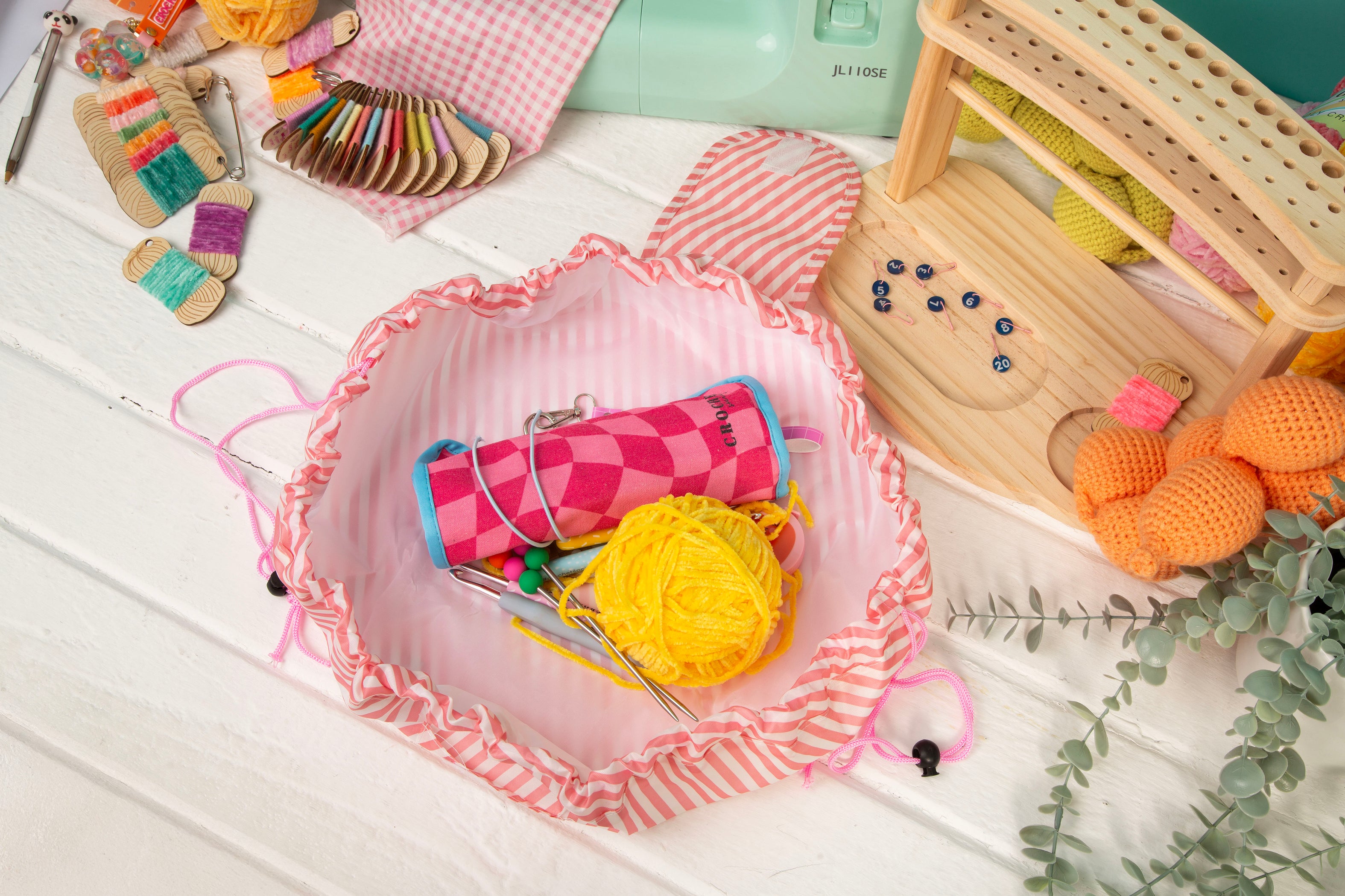 Crochet Society Drawstring Storage Bag