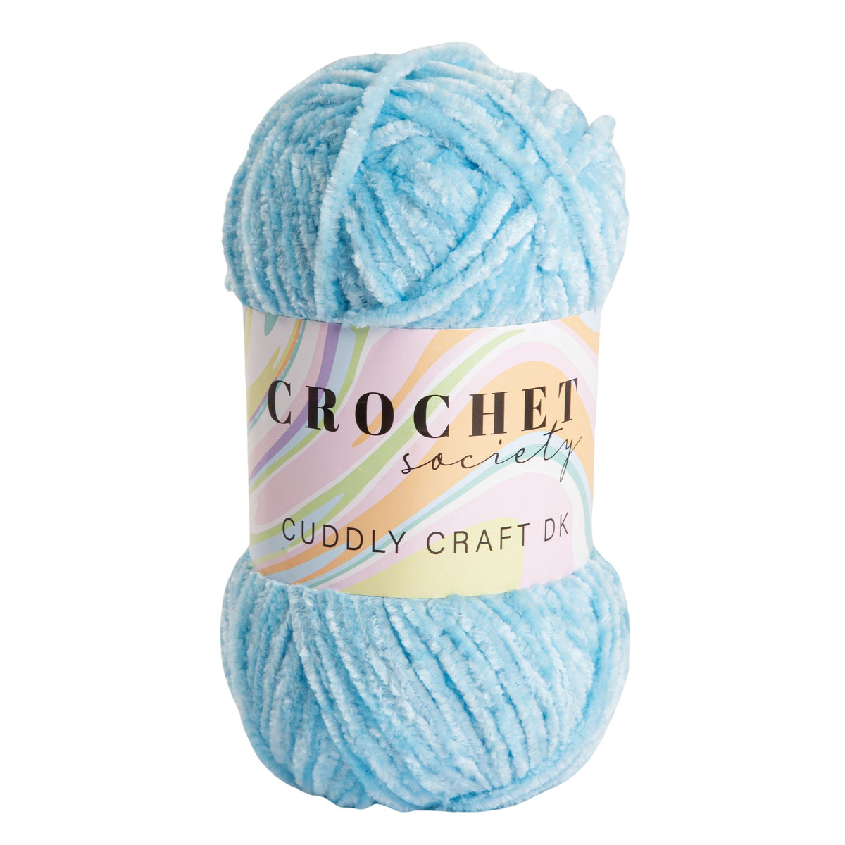 Crochet Society Cuddly Craft DK Chenille Yarn 100g Blue | Cloudy Days