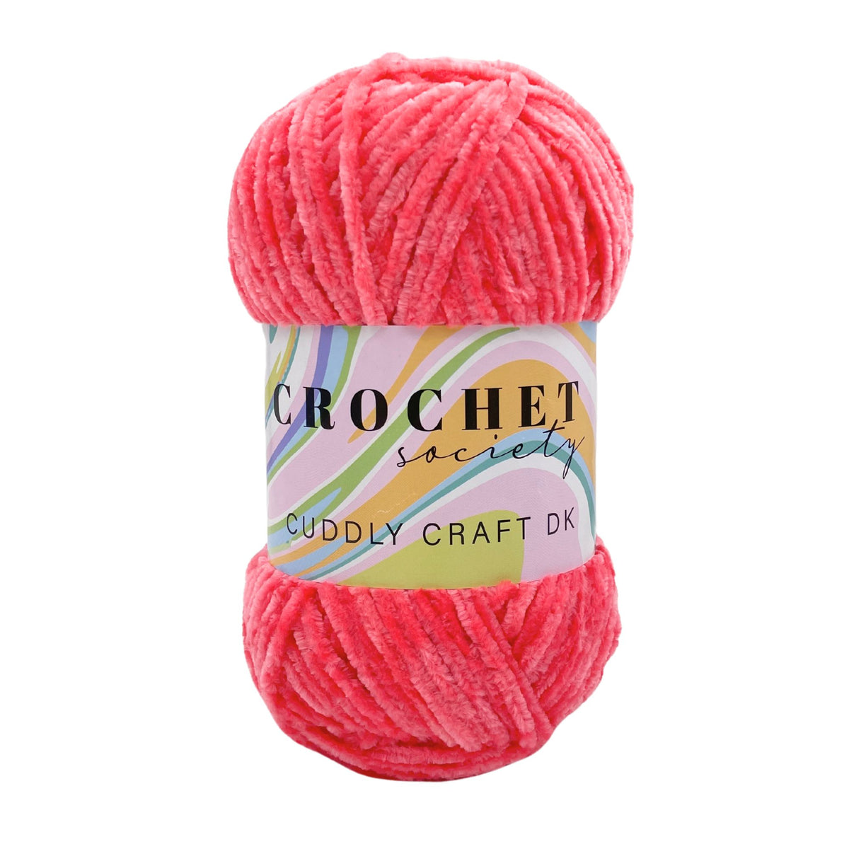 Crochet Society Cuddly Craft DK Chenille Yarn 100g Pink | Berry Sweet