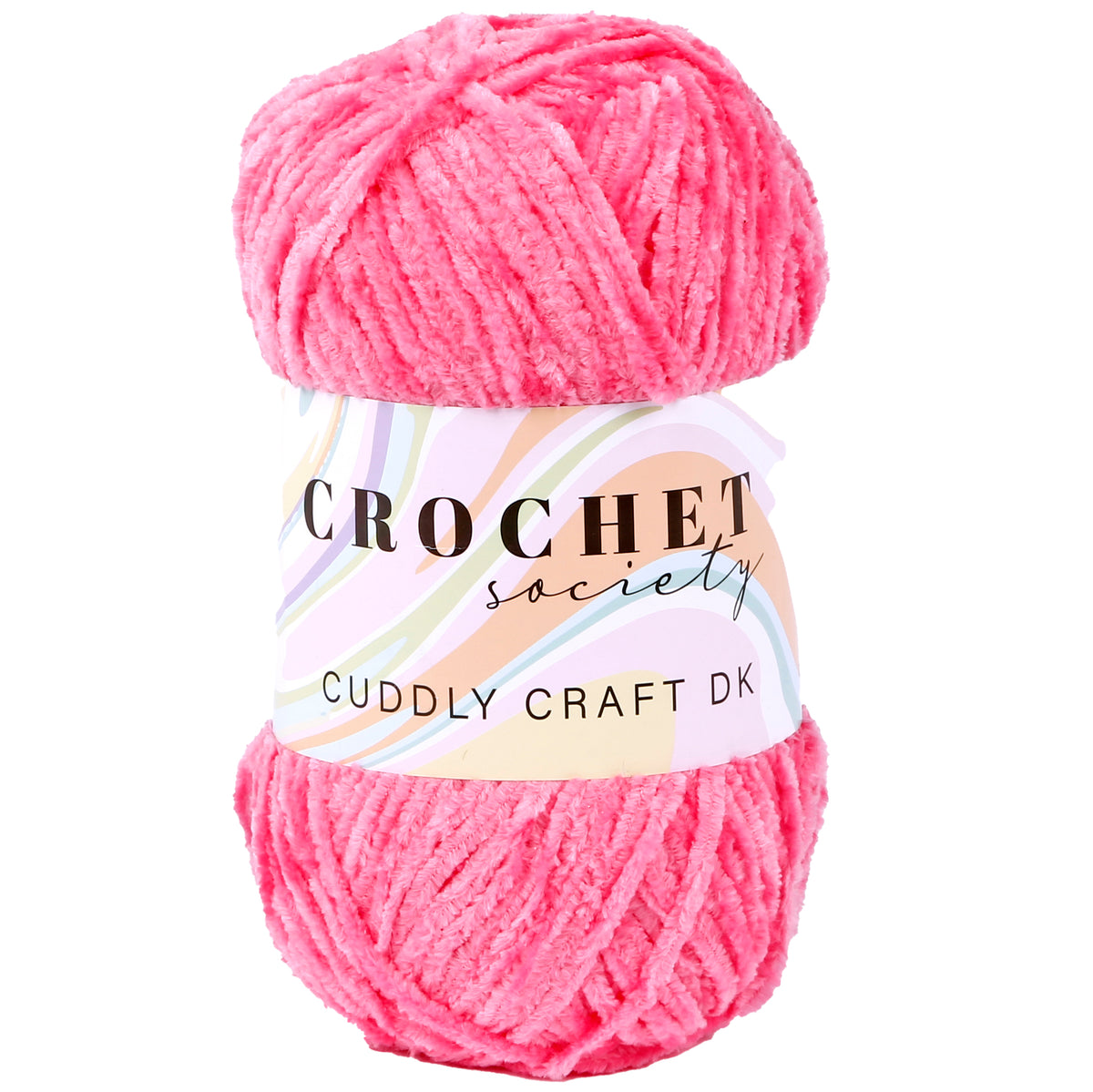Crochet Society Cuddly Craft DK Chenille Yarn 100g Pink | Bubblegum